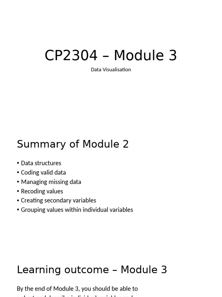 CP2403 - Module 3 | PDF