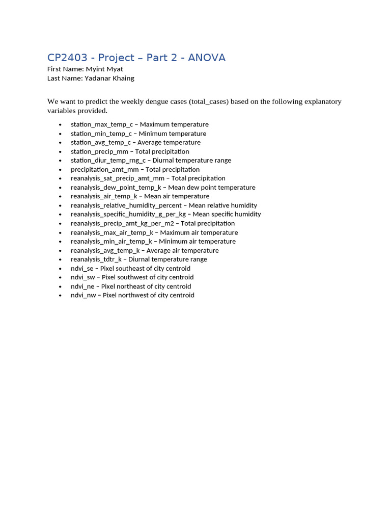 CP2403 - Project - Part 2 - Regression | PDF
