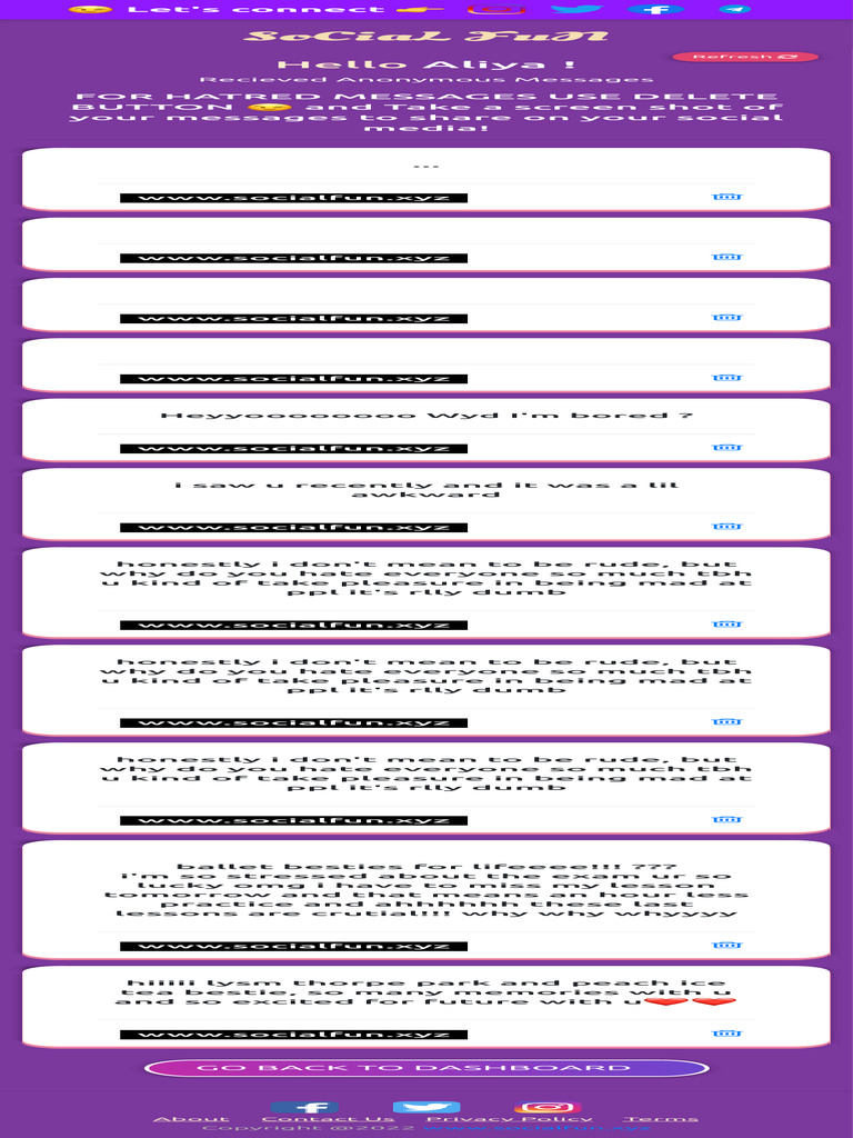 Secret Message Link - Anonymous Message Link SoCiaLFuN 4 | PDF