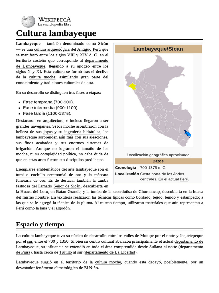 Cultura Lambayeque | PDF