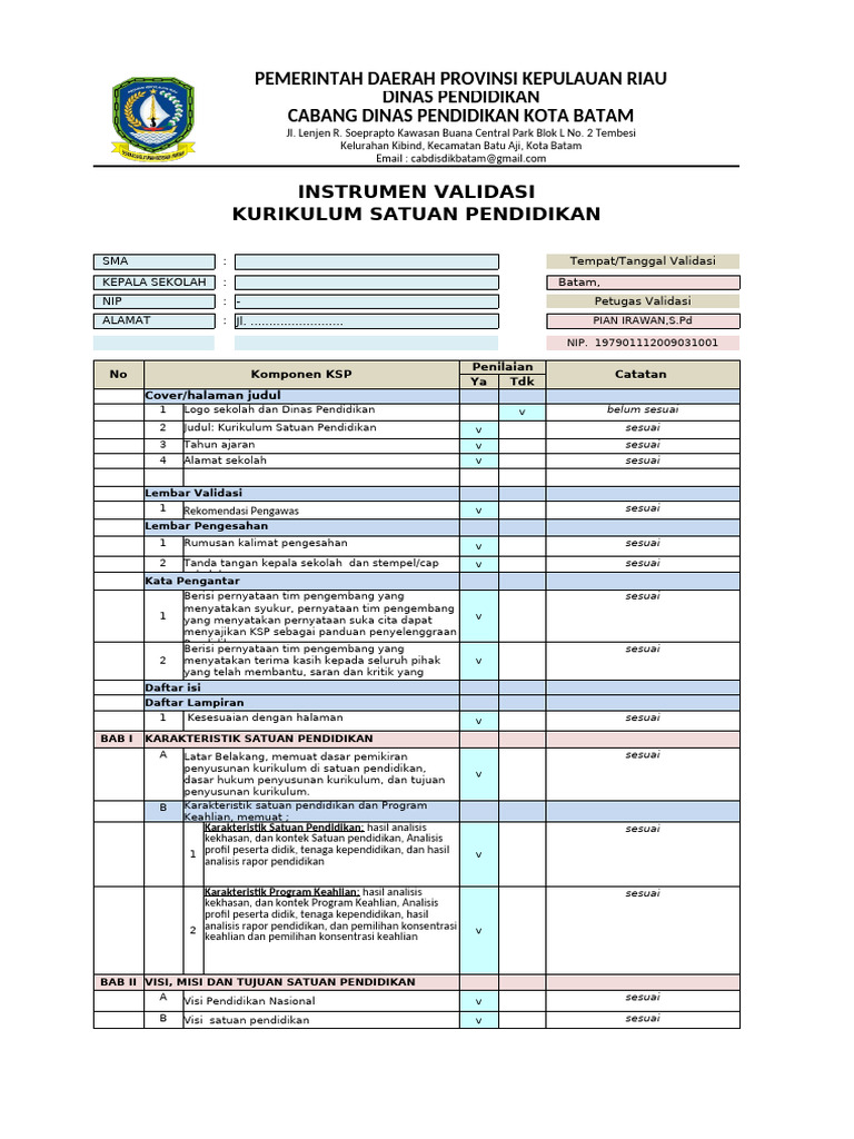 Validasi KSP Sma 2024 - Smas Blbs | PDF