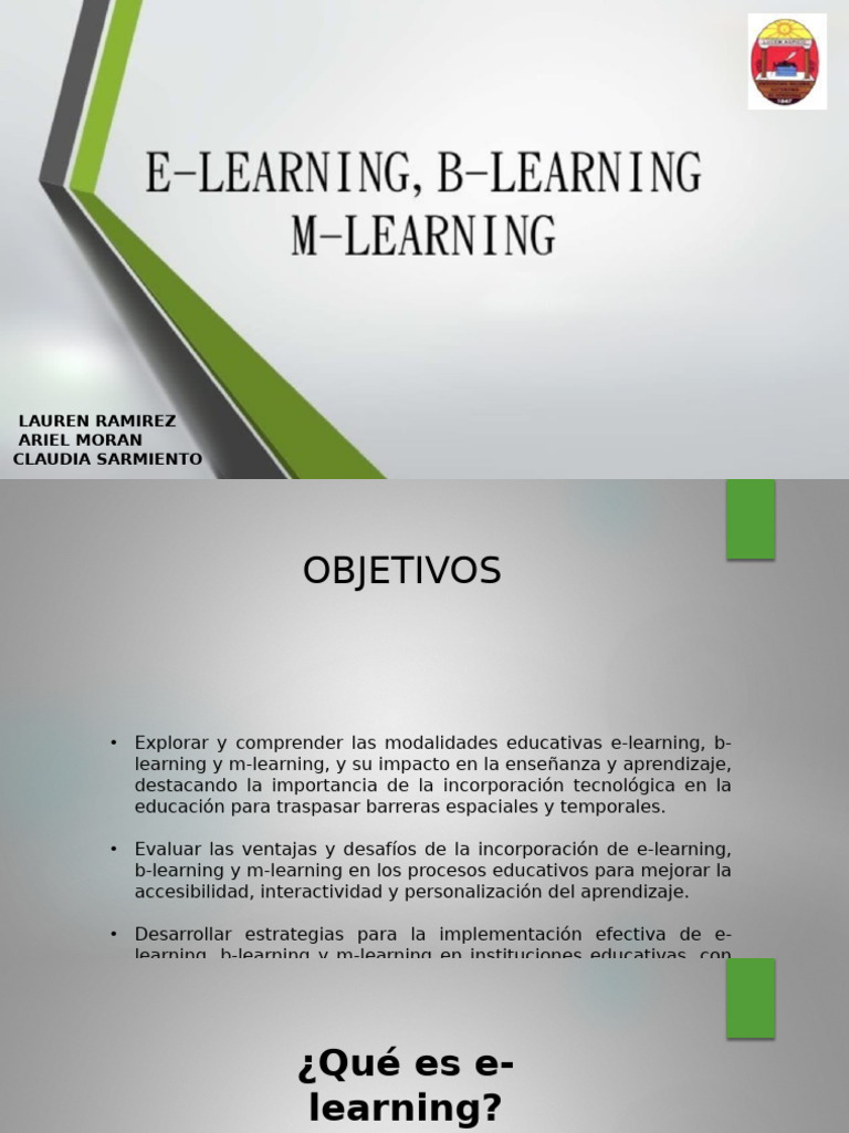 E-learning, B-learning, M-learning Insights | PDF