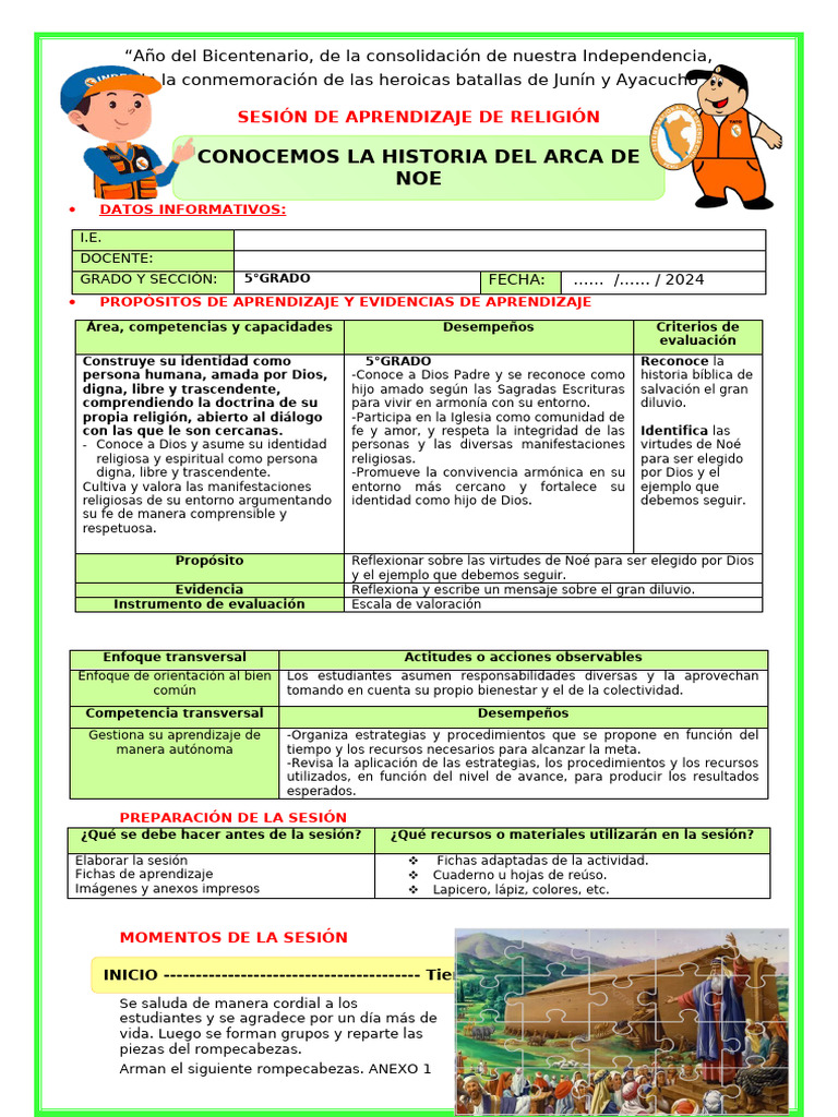 Ses-Juev-Reli-Conocemos La Historia Del Arca de Noe | PDF Ses-Juev-Reli-Conocemos La Historia Del Arca de Noe | PDF
