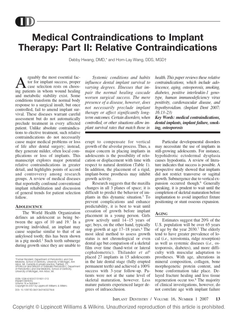Relative Contraindications | PDF