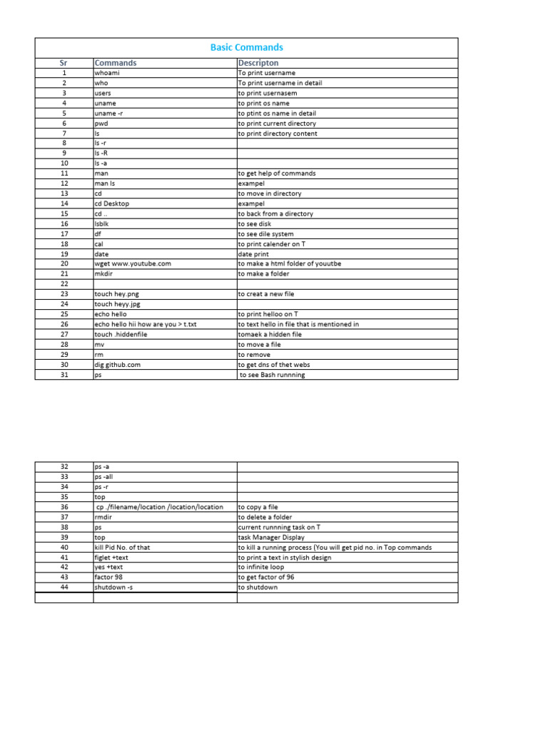 Basic Commands | PDF