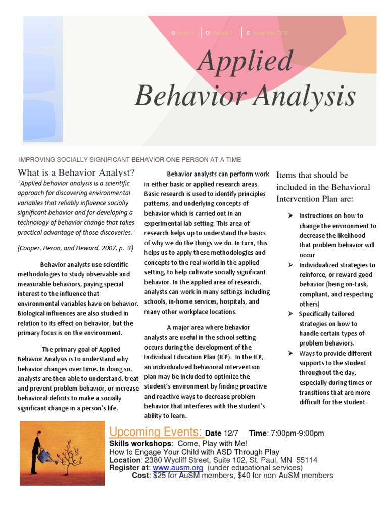 Applied Behavior Analysis: What Is A Behavior Analyst? | PDF | Behavior ...