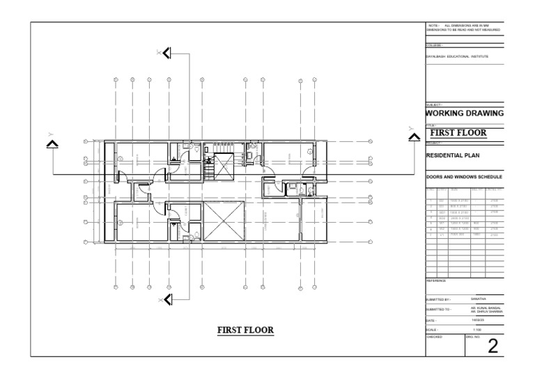 First Floor: Working Drawing | PDF