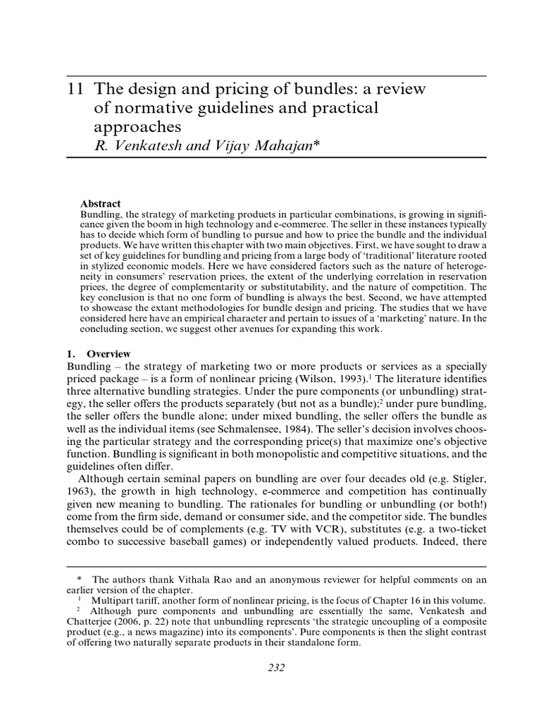 Ref 5 - The Design and Pricing of Bundles A Review of Normative Guidelines and Practical ...