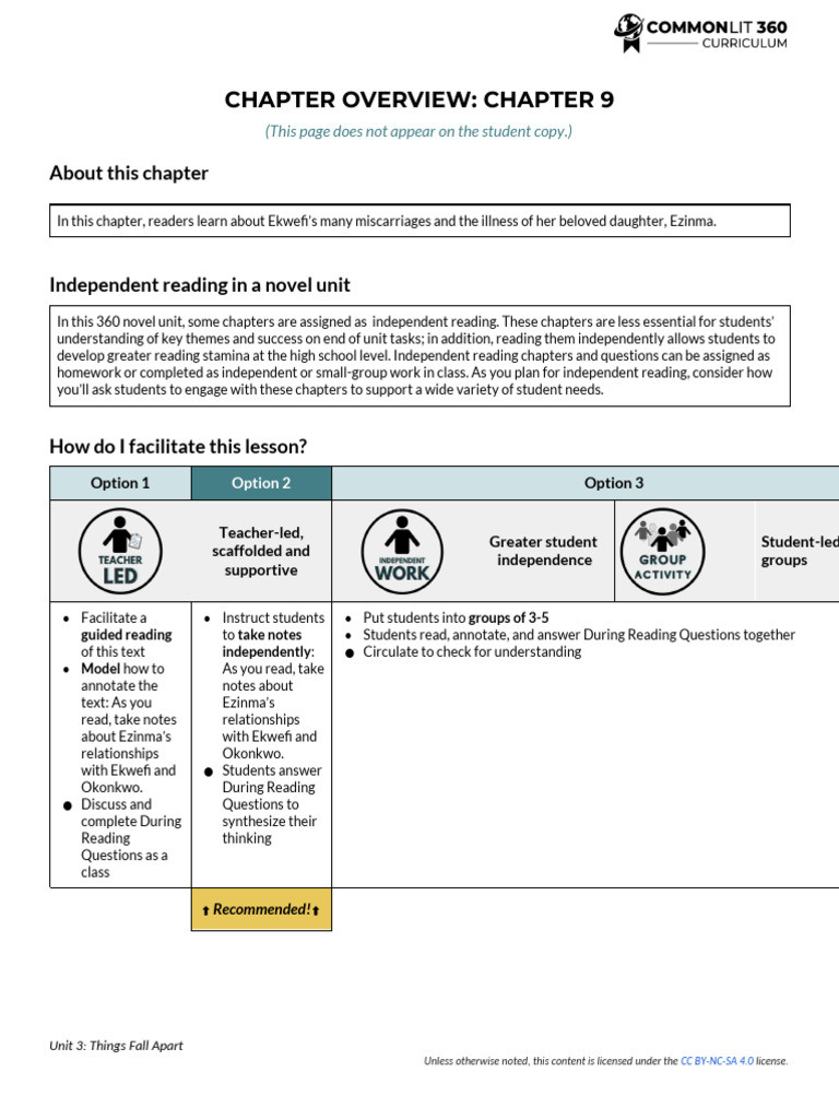 10G Unit 3 Things Fall Apart Chap 9 TEACHER COPY Ed1.0 | PDF