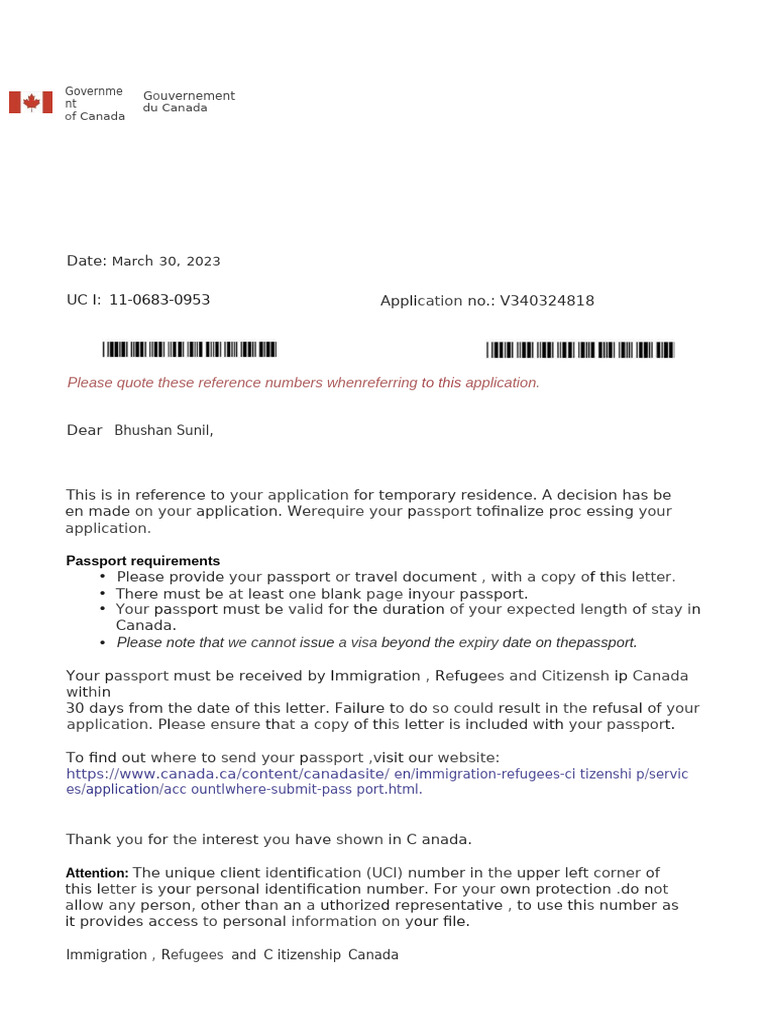 Passport Request Letter | PDF