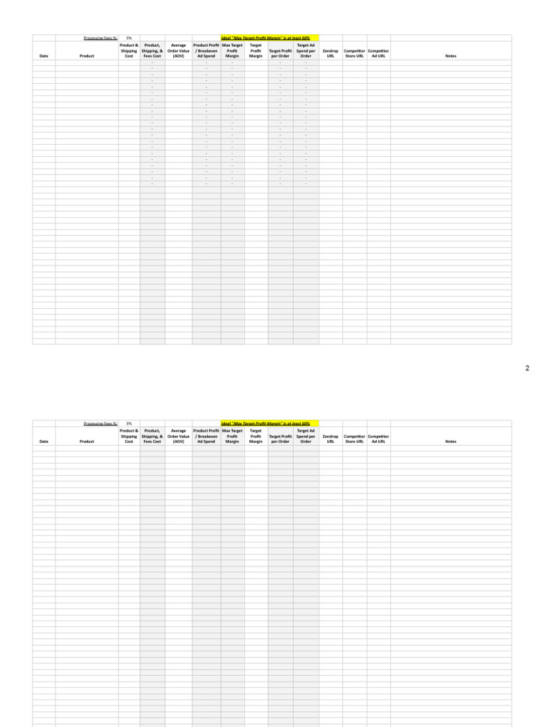 Profit Master Key V2 - Google Sheets 2 | PDF