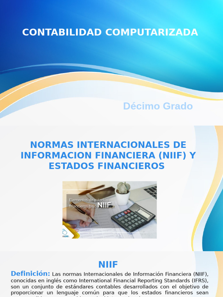Niif y Estados Financieros Decimo Grado | PDF