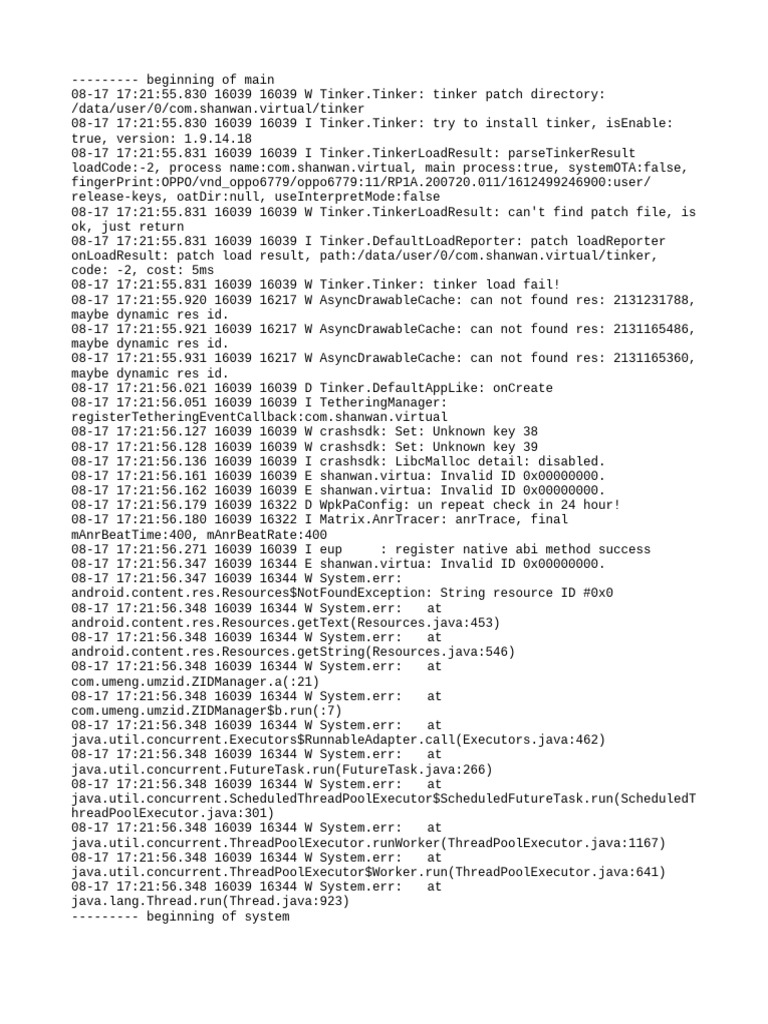 Com - Shanwan.virtual Logcat | PDF