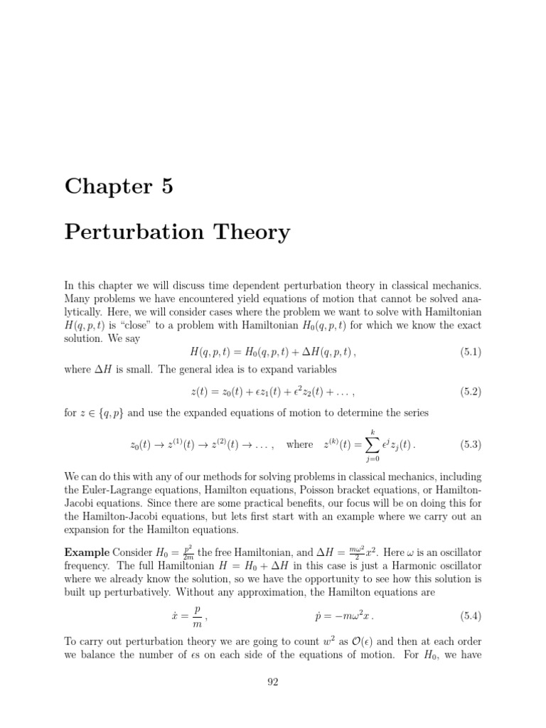 Chapter 5 - Perturbation Theory | PDF