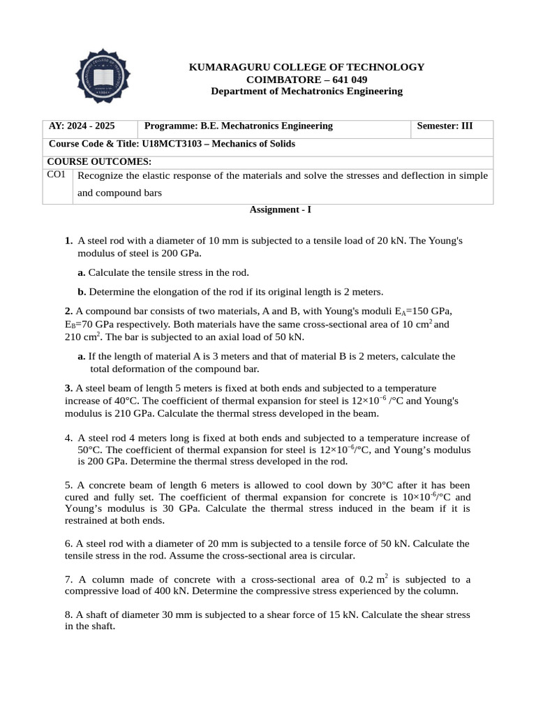 MOS - AI Generated Assignment Questions - 2024 To 2025 - Odd Semester | PDF MOS - AI Generated Assignment Questions - 2024 To 2025 - Odd Semester | PDF