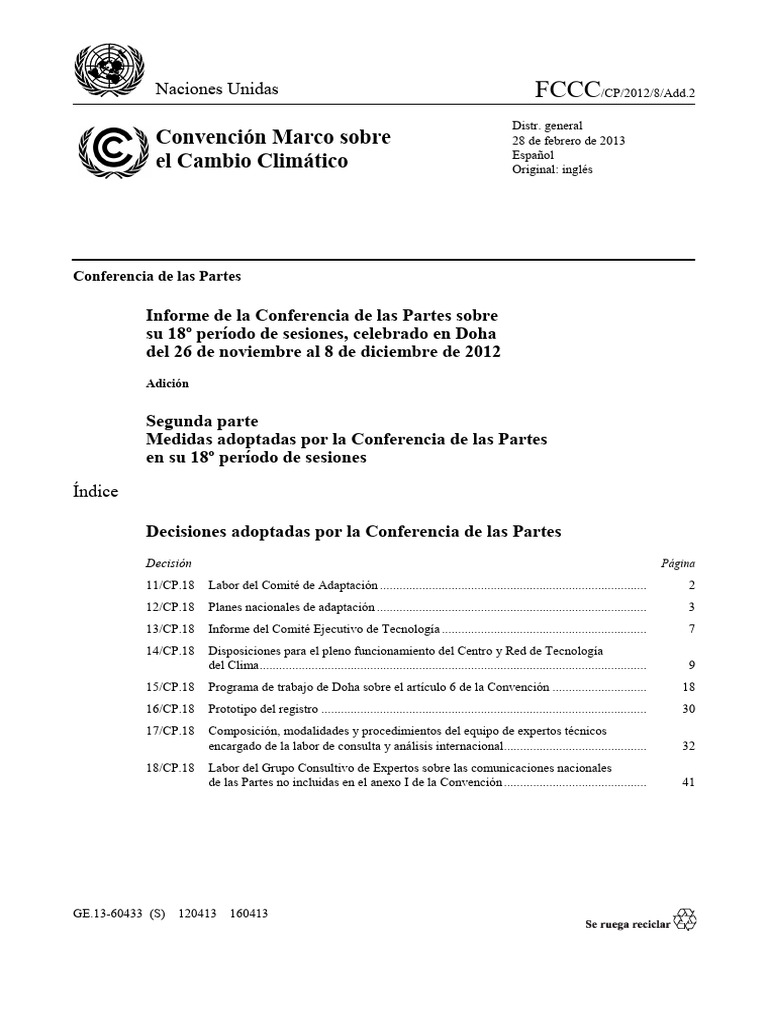 Unfccc 2012 | PDF
