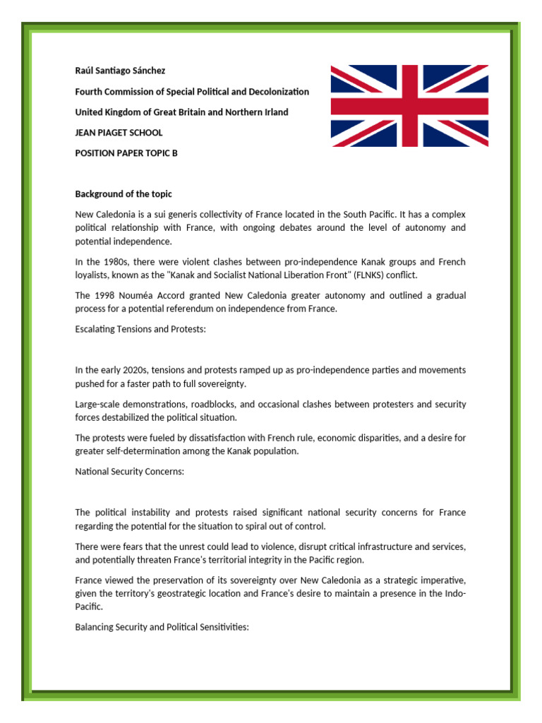 Position Paper Topic B | PDF