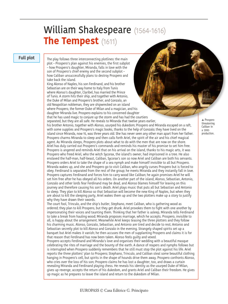 p148 The Tempest Full Plot | PDF