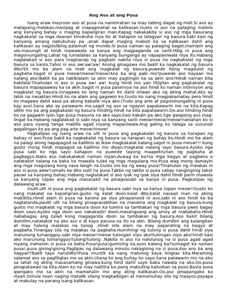 Ang Aso at Pusa | PDF
