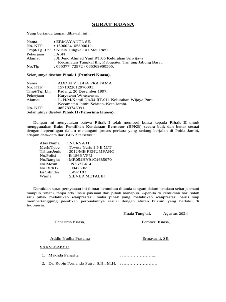 Surat Kuasa | PDF