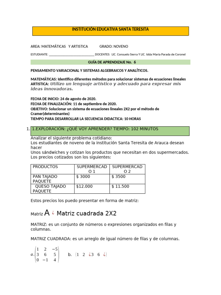 Guia de Aprendizaje 6 | PDF