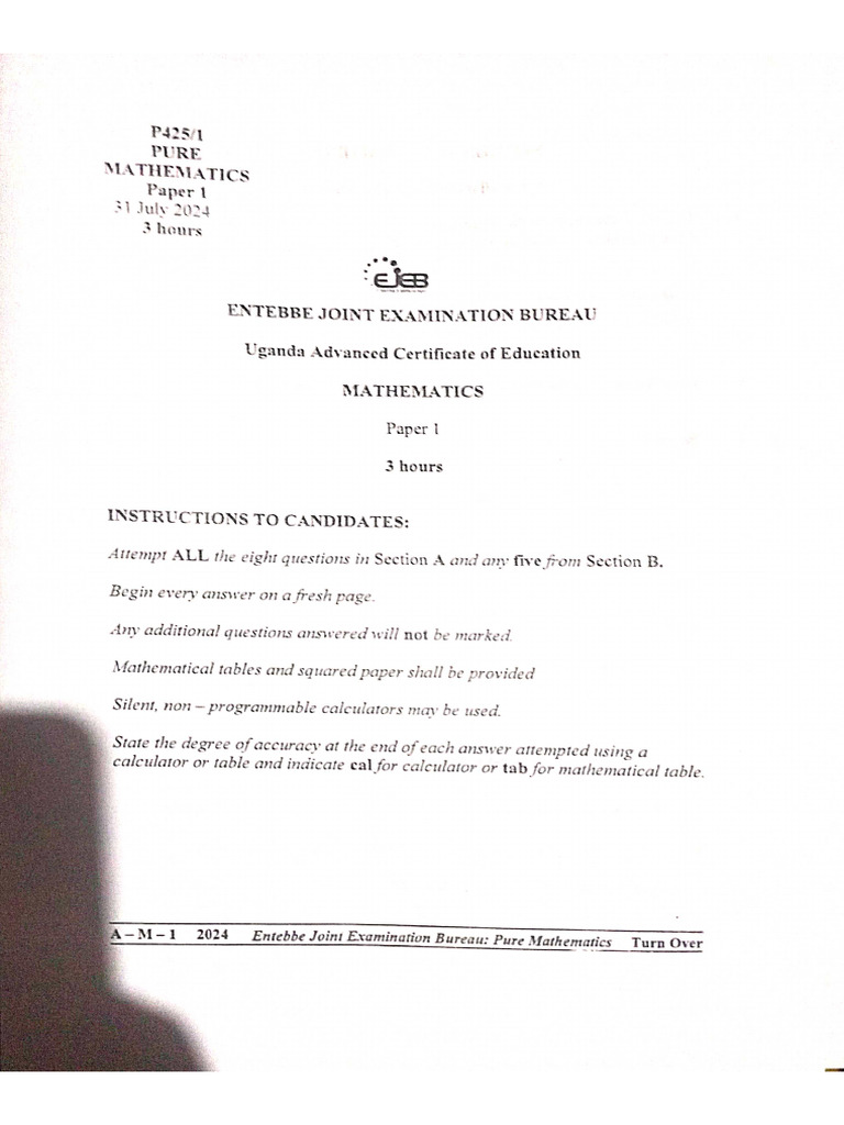 EJEB Pure Math 2024 | PDF