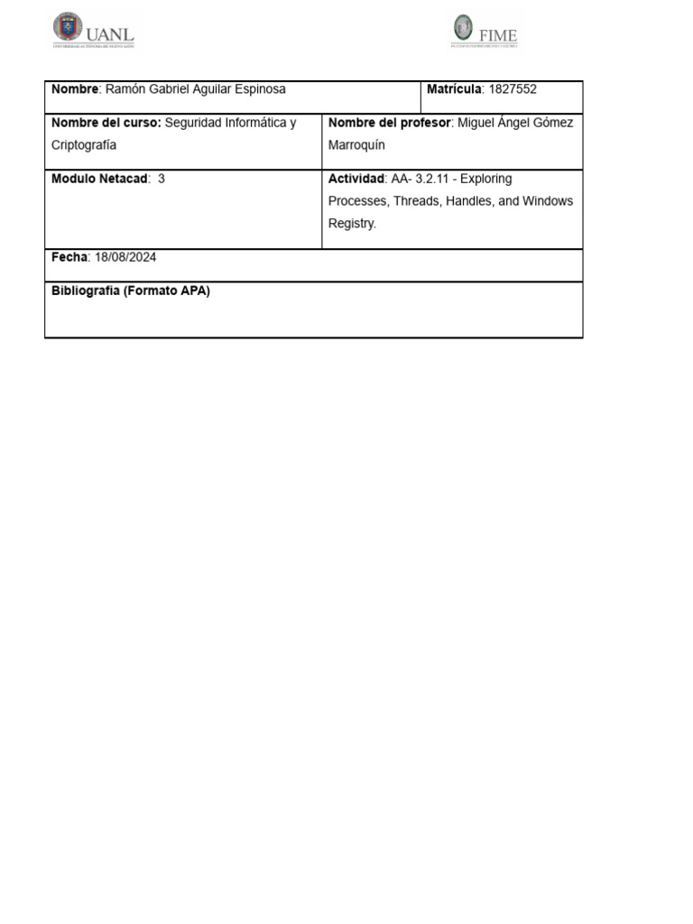 Lab: Exploring Windows Processes and Registry | PDF | Microsoft Windows ...