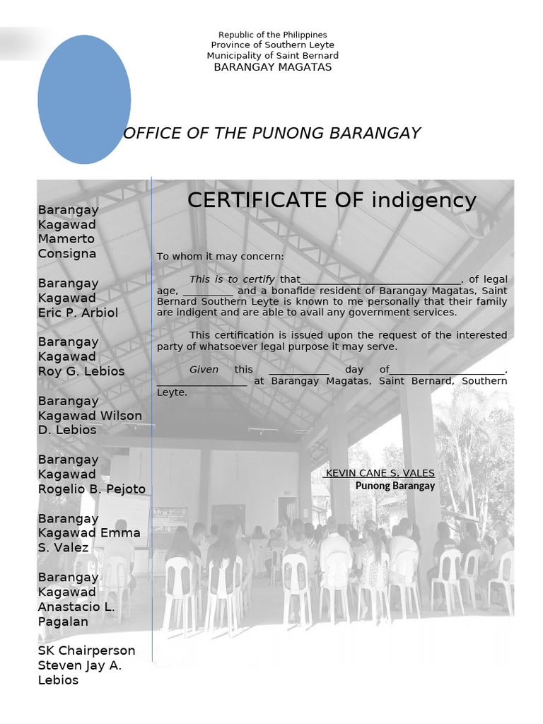 Certificate of Indigency | PDF