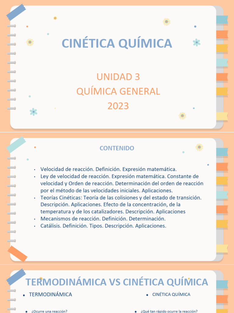 Unidad 3 - Cinética Química - Parte 1 | PDF | Cinética química ...