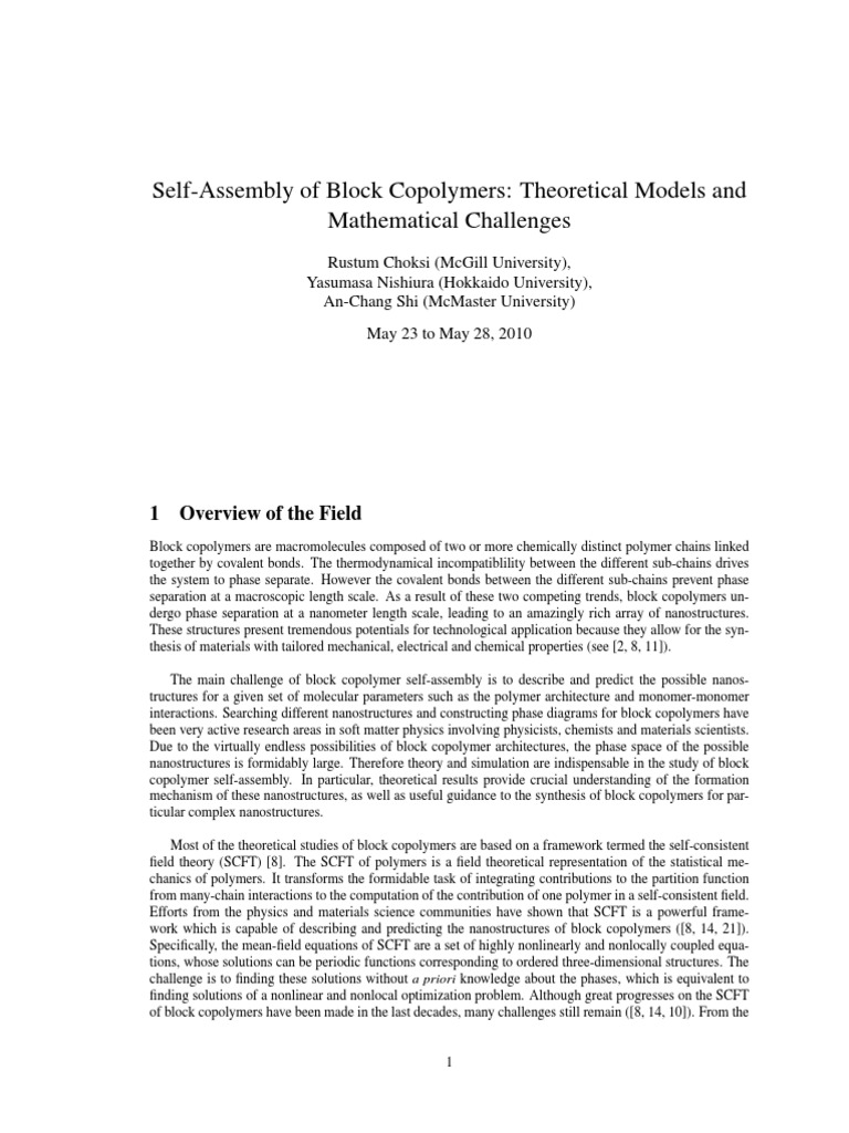 Rustum Choksi, Yasumasa Nishiura and An-Chang Shi - Self-Assembly of ...