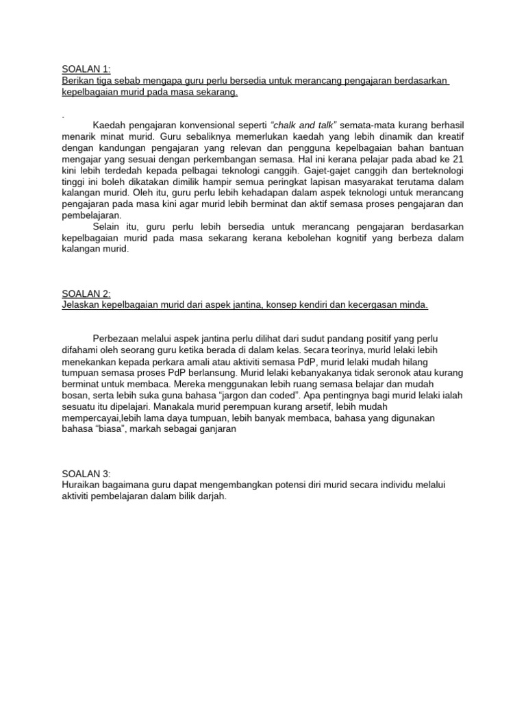 Soalan KPD 4033 | PDF