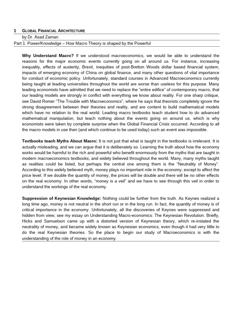 Global Financial Architecture | PDF