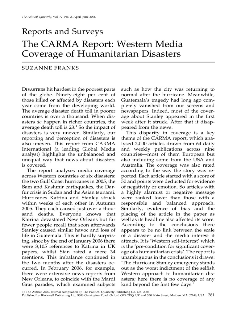 The CARMA Report Western Media Coverage | PDF