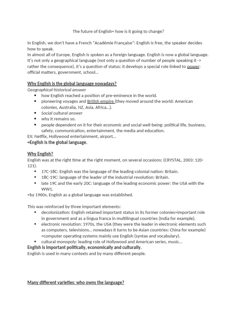 The Future of English | PDF
