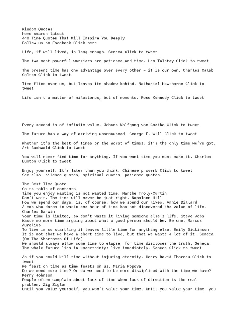 440 Time Quotes | PDF