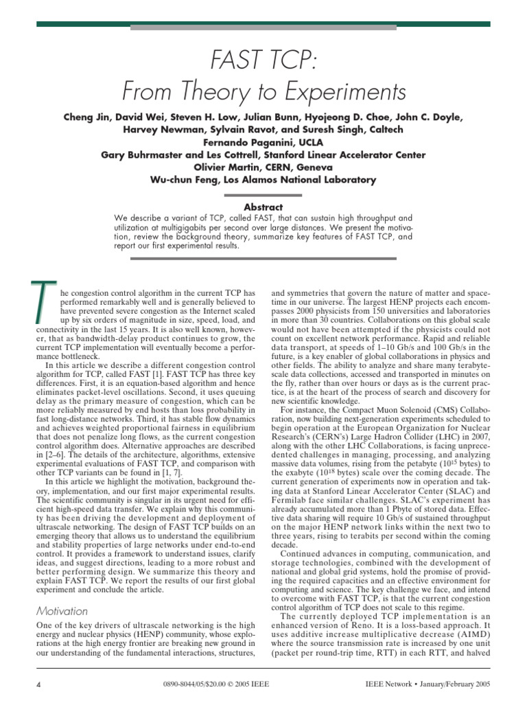 FAST_TCP_from_theory_to_experiments | PDF