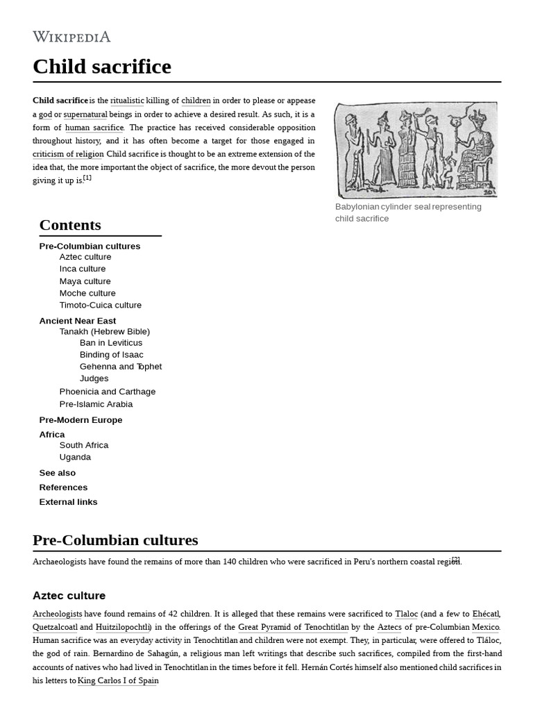 Child Sacrifice | PDF
