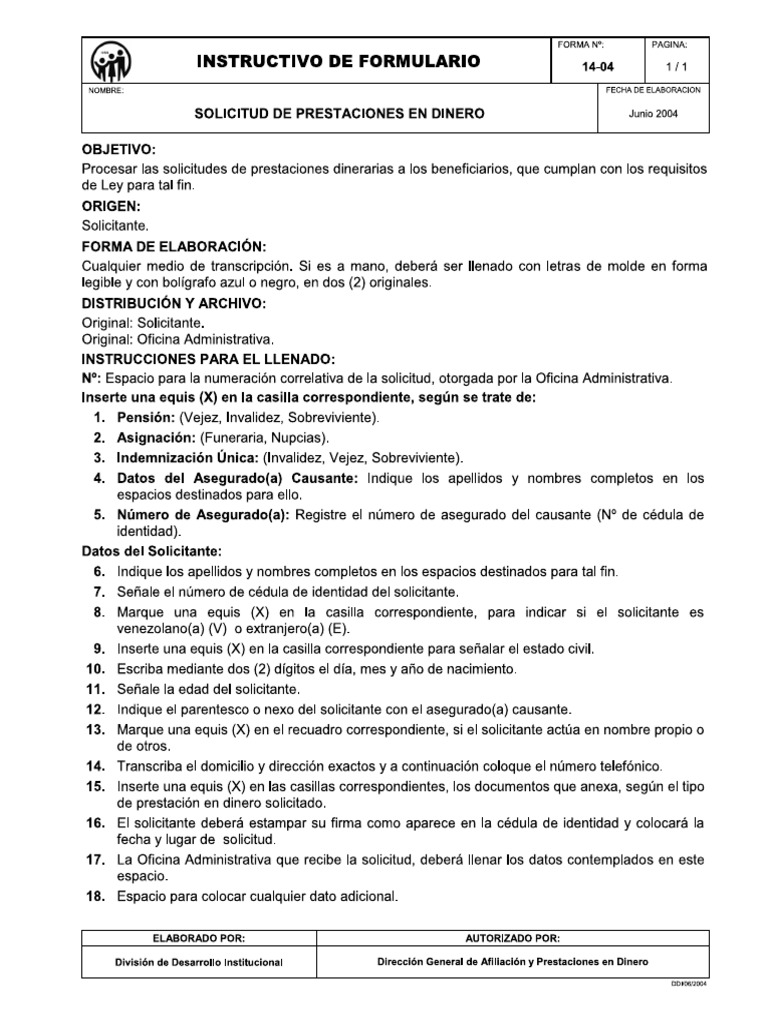 Instructivo 1404 | PDF