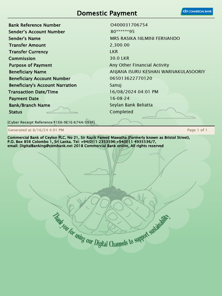 Completed LKR Payment Receipt | PDF