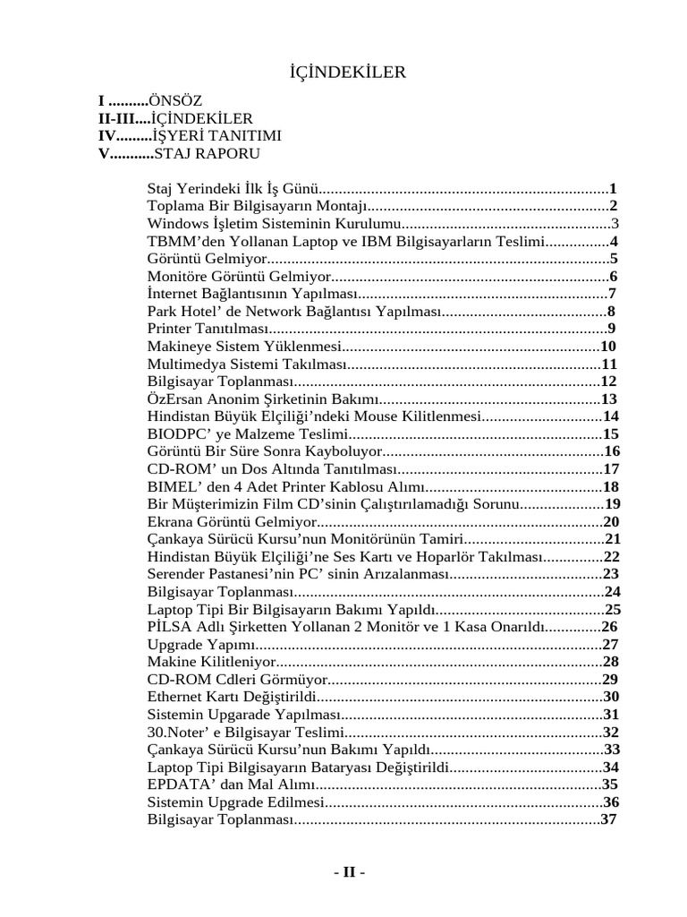 Icindekiler | PDF