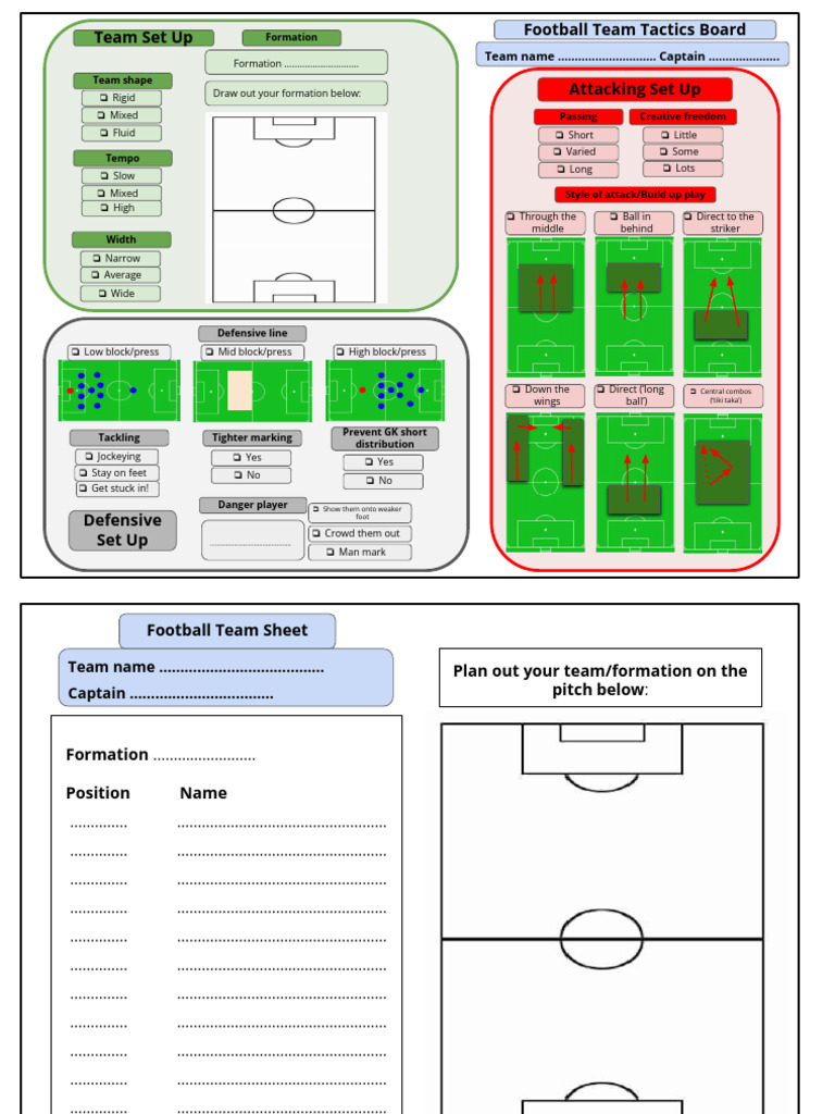 Football Team Tactics Board PDF | PDF