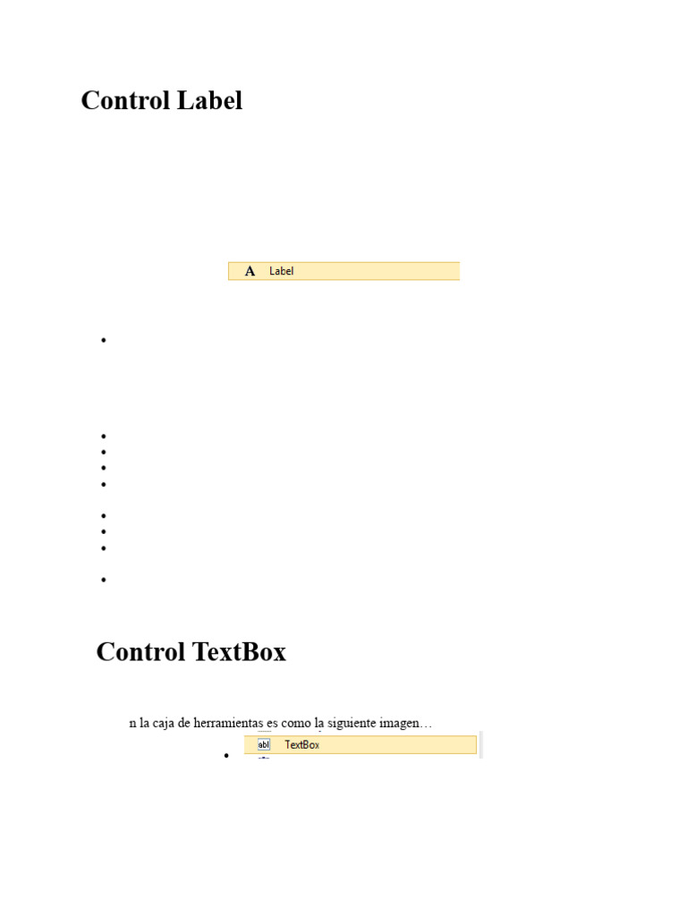 Control Label Y TEXTBOX | PDF