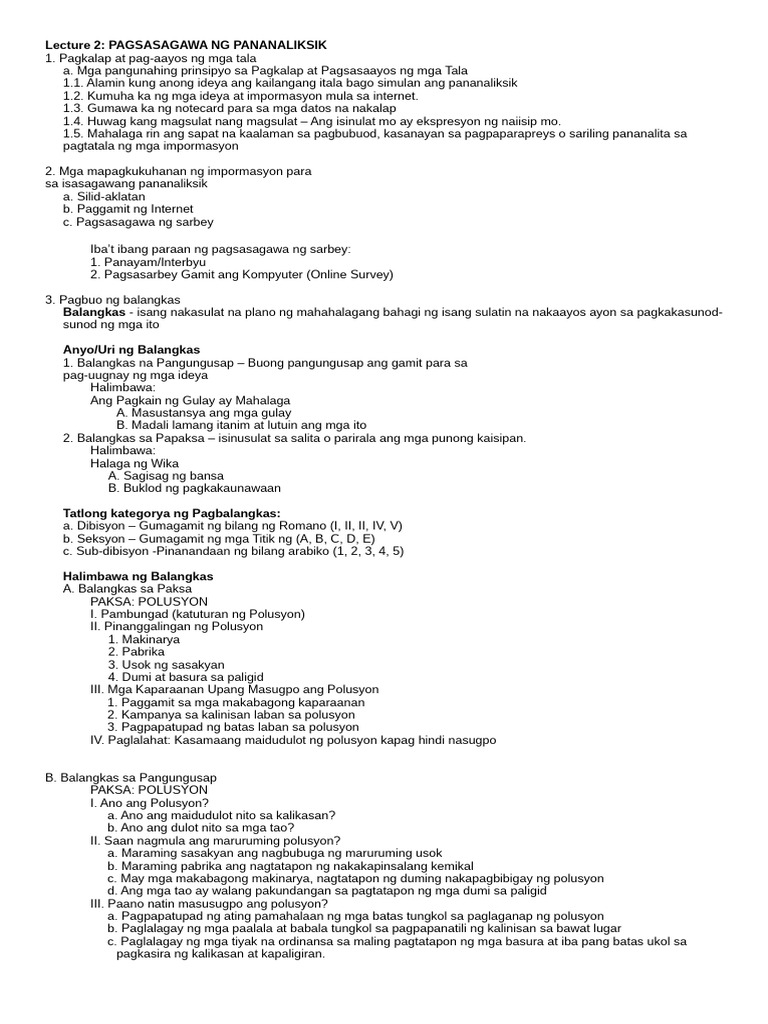 Halimbawa NG Pagbabalangkas | PDF | Komputer