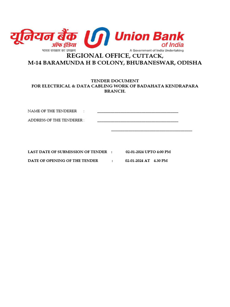 Electrical Tender Document For Badahata E-Ab | PDF | Indemnity | Business