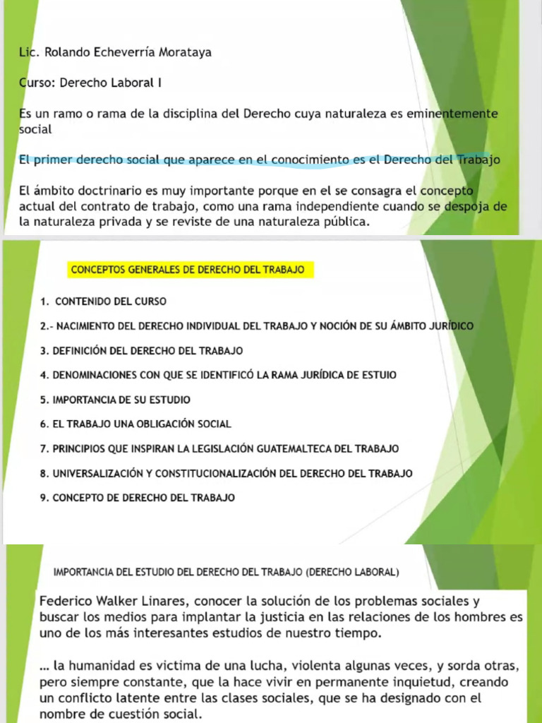Diapositivas Derecho LABORAL - 1ER PARCIAL | PDF