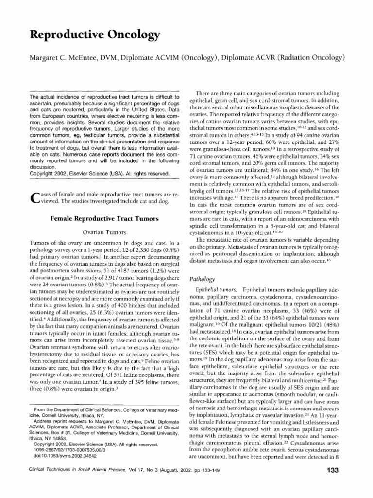 Reproductive Oncology | PDF