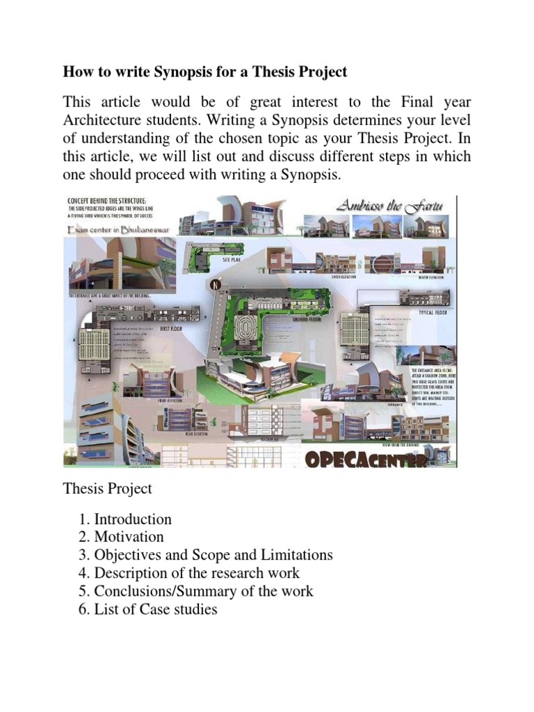 How To Write Synopsis For A Thesis Project | PDF | Thesis | Case Study