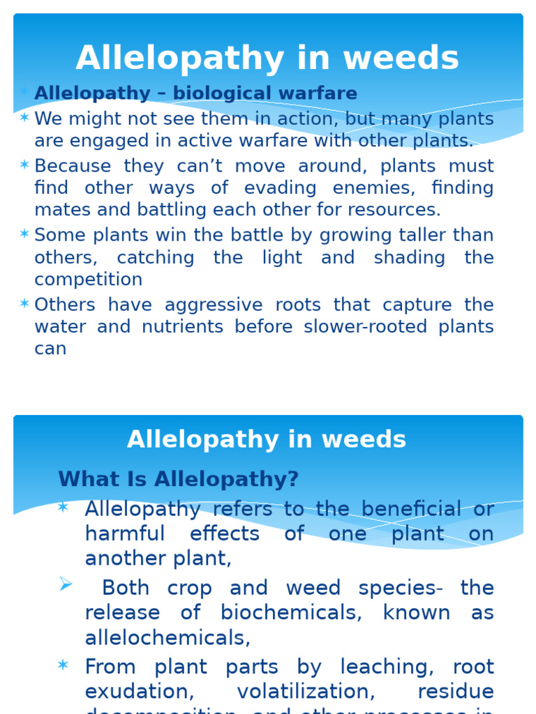 Allelopathy in Weeds | PDF