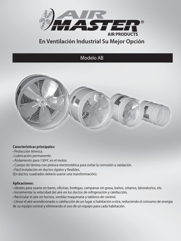 Extractor Axial en Linea Modelo AB Air Master | PDF