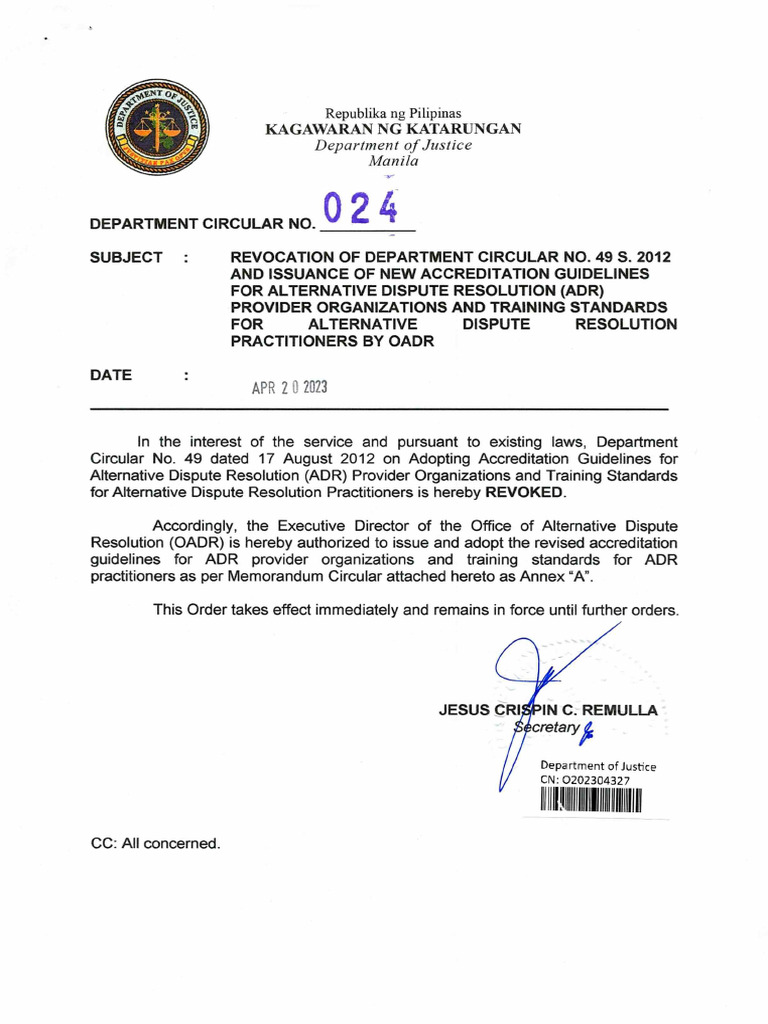 DC 024 Dated 20 Apri 2023 - Accreditation Guidelines | PDF